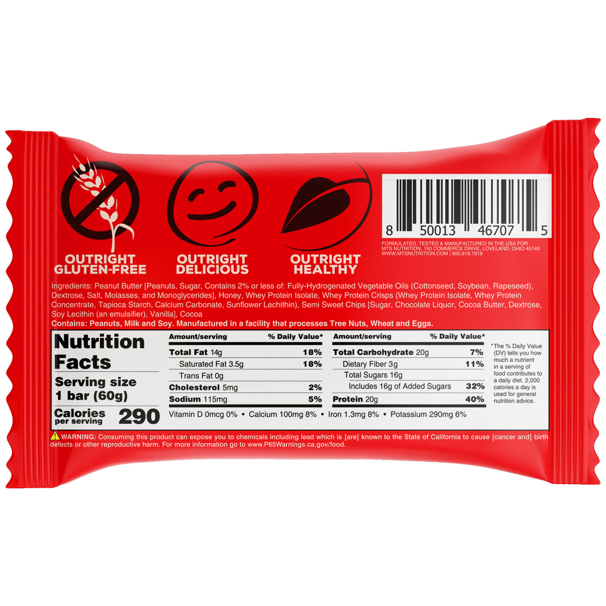 Outright Crisp Bar (High Protein) - 20g Protein Healthy Snack ...