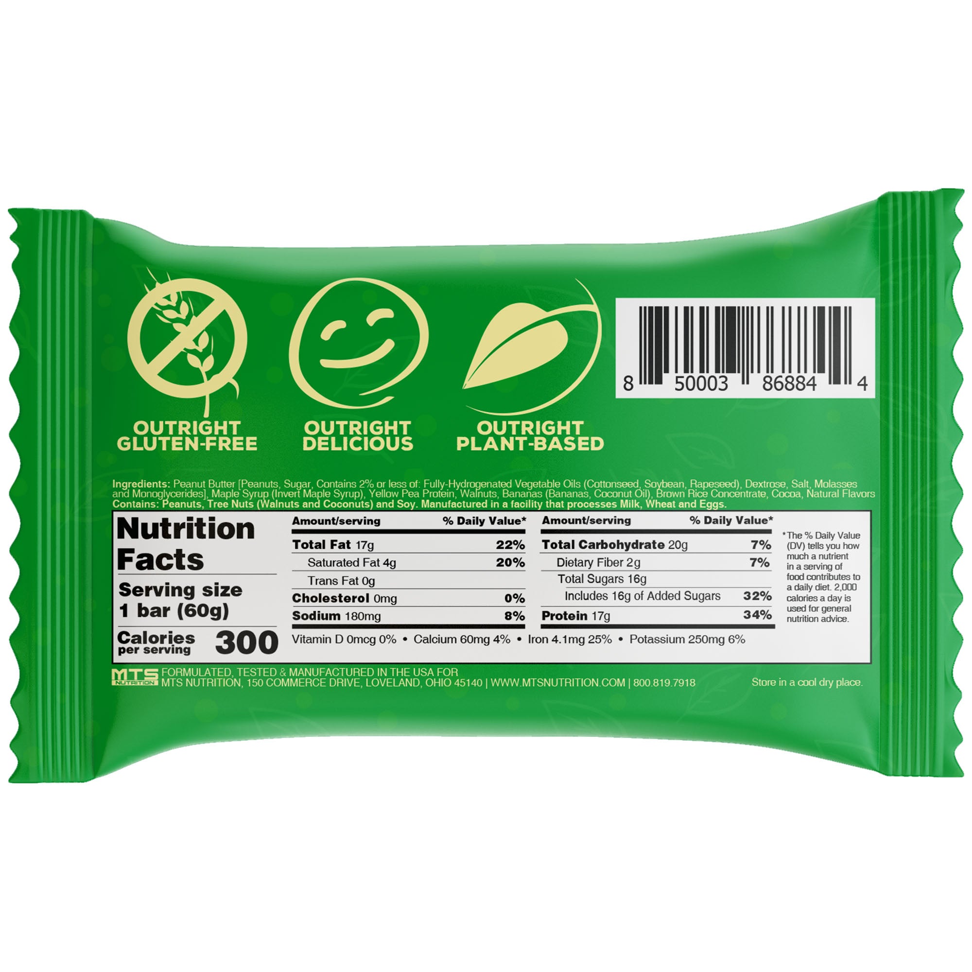 Outright Plant Based Vegan Bar - Peanut Butter Protein Bar – Outright Foods